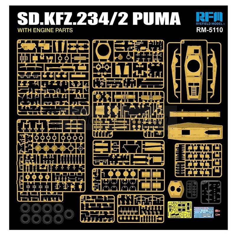 Blog de ociomodell.com - SD.KFZ.234/2 PUMA with Engine Parts. Escala 1: ...